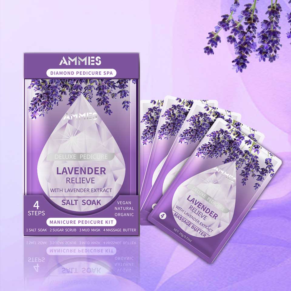 Diamond Pedicure Spa 4 Step Kit – Lavender - Ammes Spa - Vegan Beauty ...